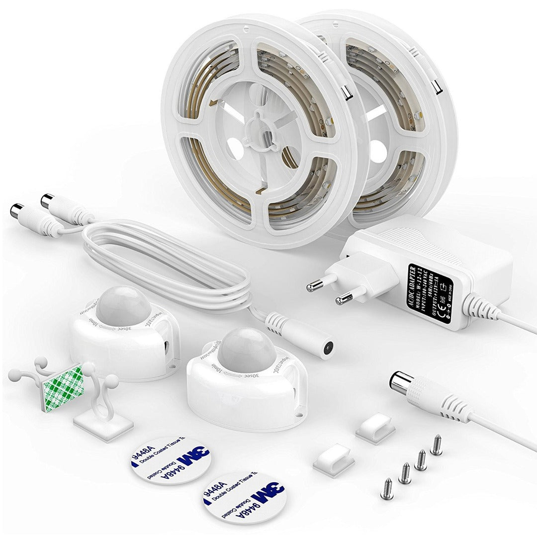 Kast / Bed LED verlichting- 2x strip met bewegingssensor - Warm Wit ...
