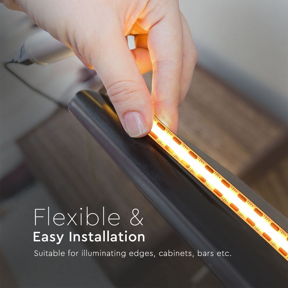 5 meter warm wit led strip - 280 leds - 24 Volt - 50 watt - COB – ABC-Led