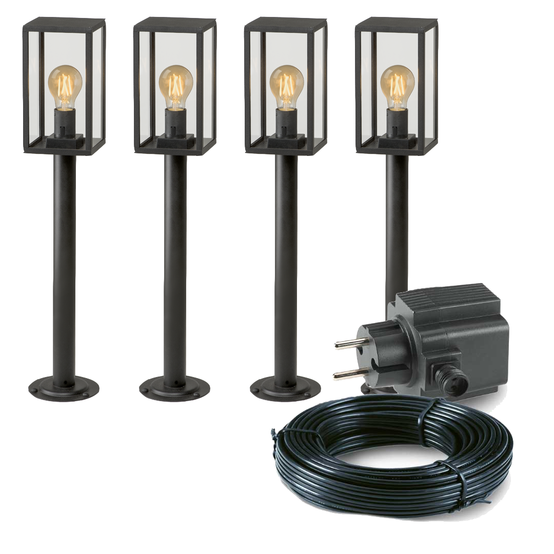 4x LED sokkel tuinlamp - 3.5 Watt - 12V - 68cm - Complete set – ABC-Led