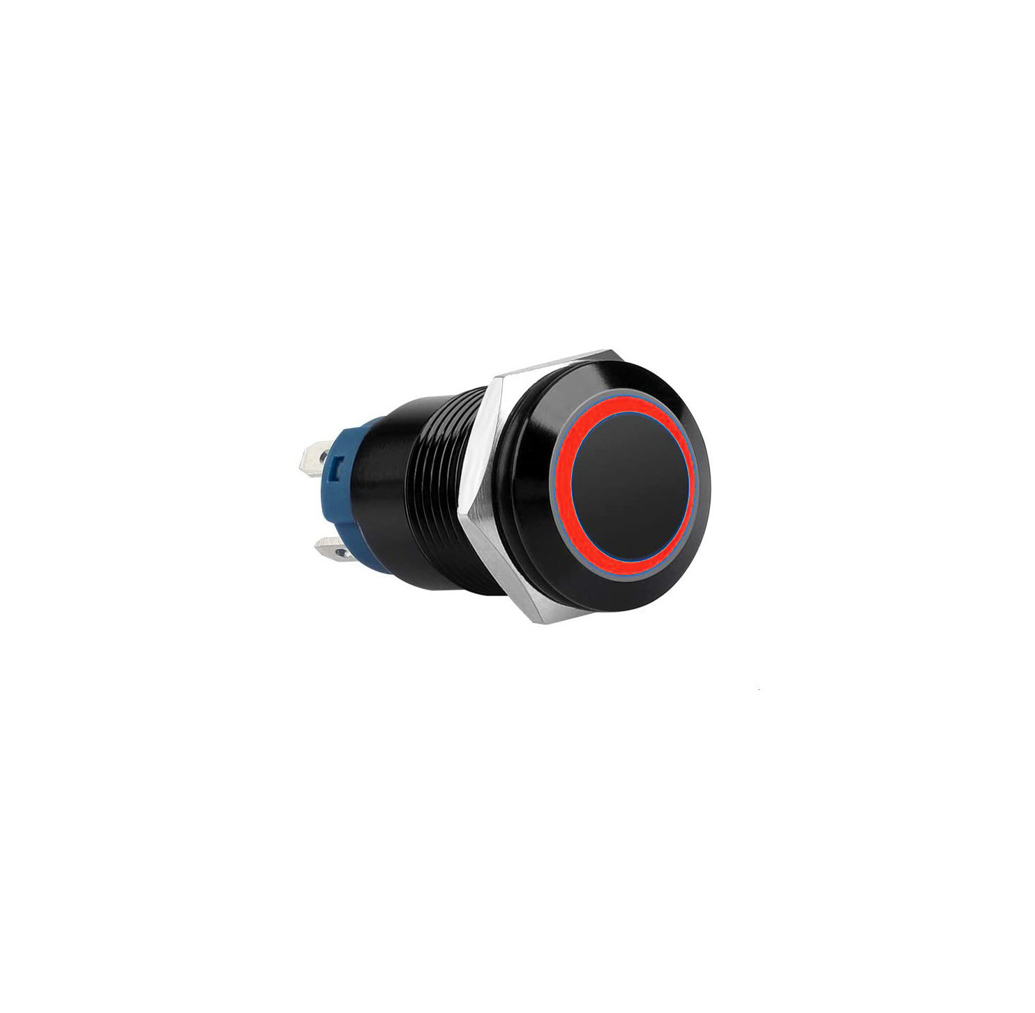Push schakelaar 19mm - rode LED verlichting - 12V / 24V – ABC-Led